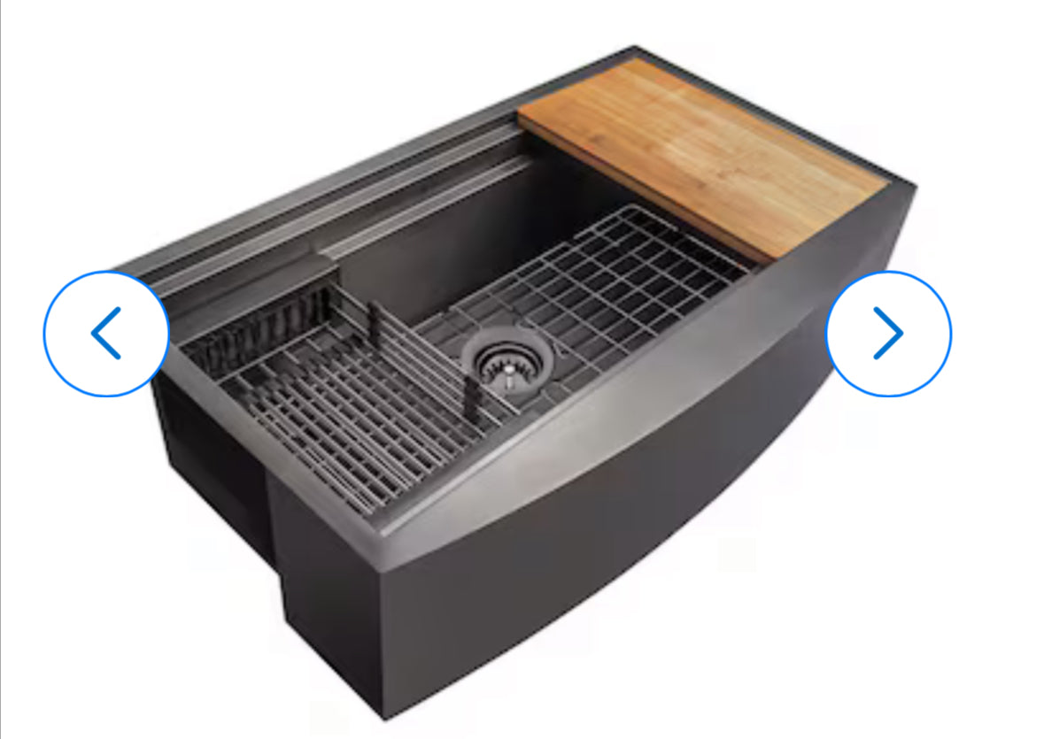 33” Farmhouse apron front stainless steel single bowl workstation sink ...